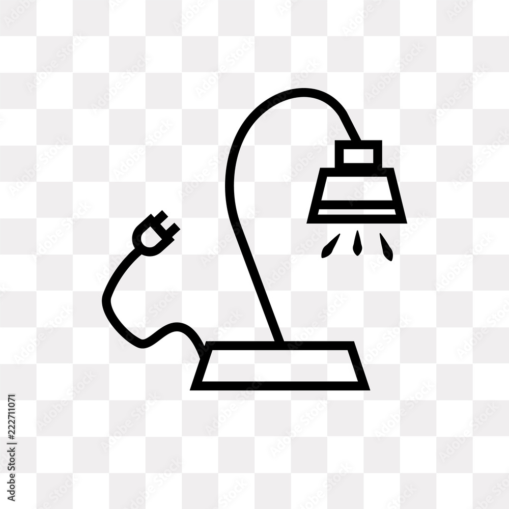 reading lamp icon on transparent background. Modern icons vector ...
