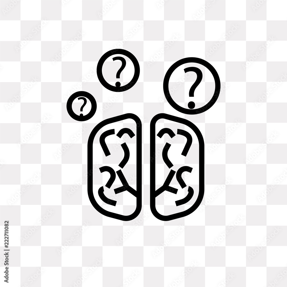 human brian icon on transparent background. Modern icons vector ...