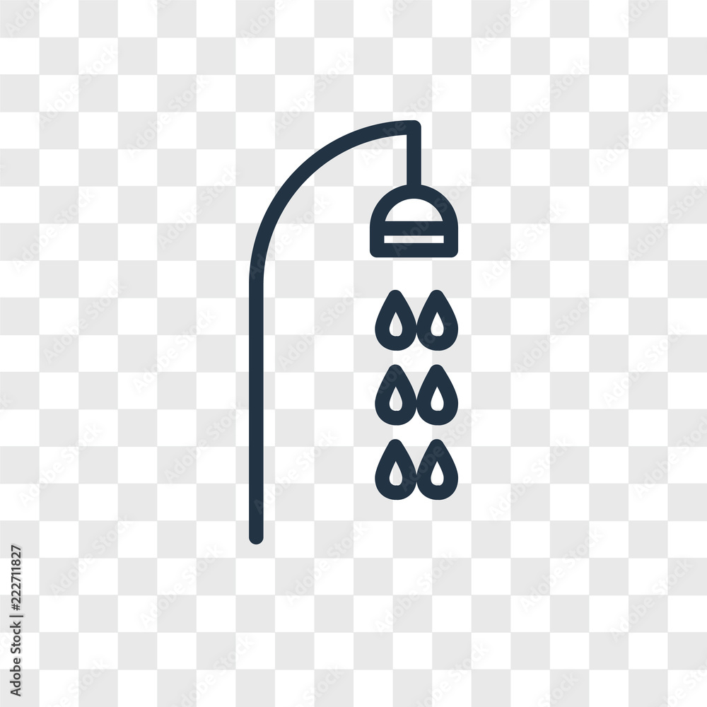 shower icons isolated on transparent background. Modern and editable ...
