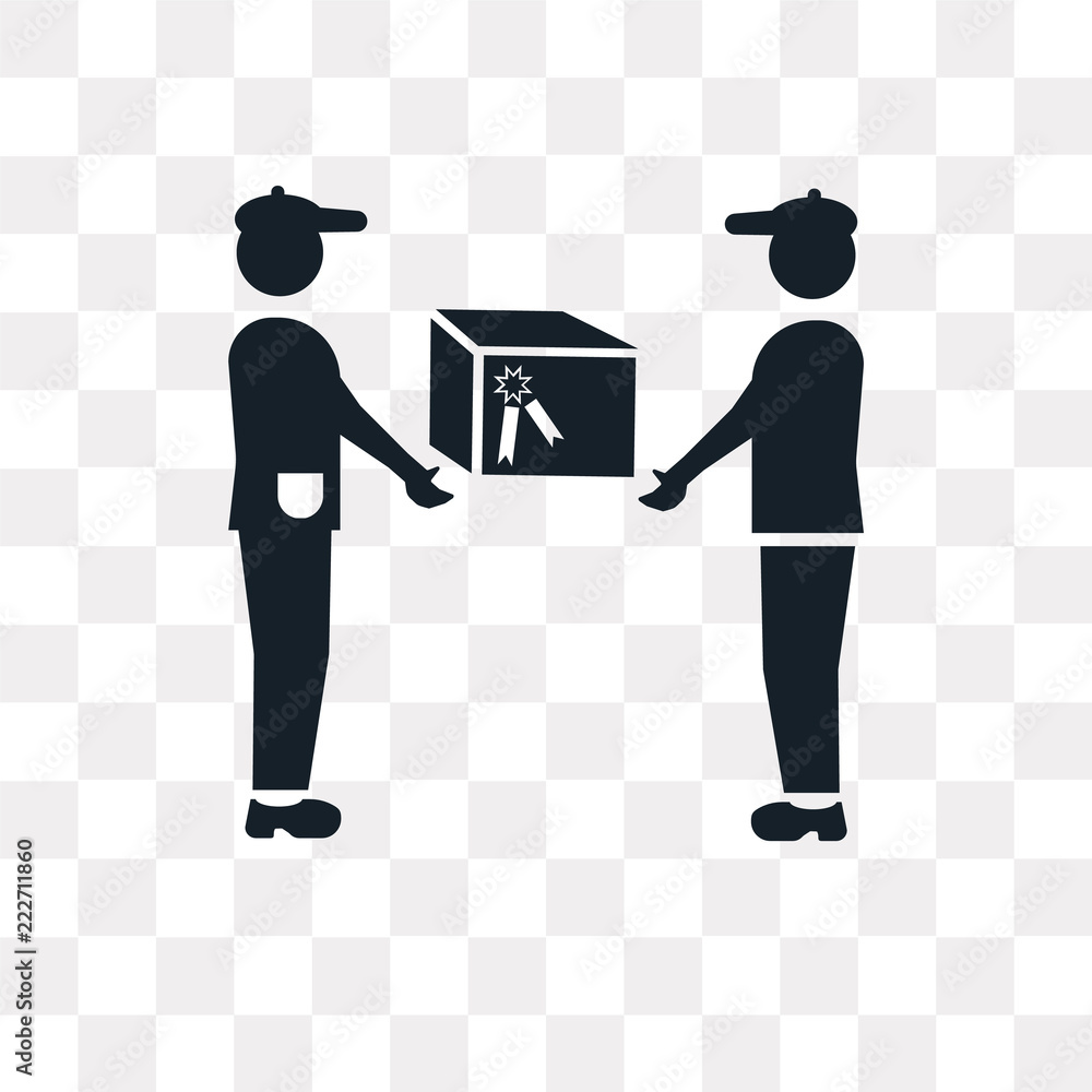 delivery man icon on transparent background. Modern icons vector ...