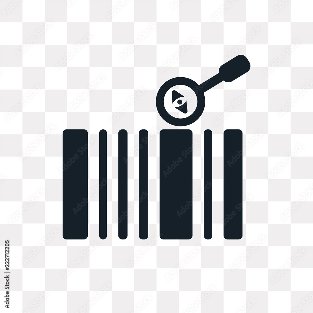barcode icon on transparent background. Modern icons vector ...