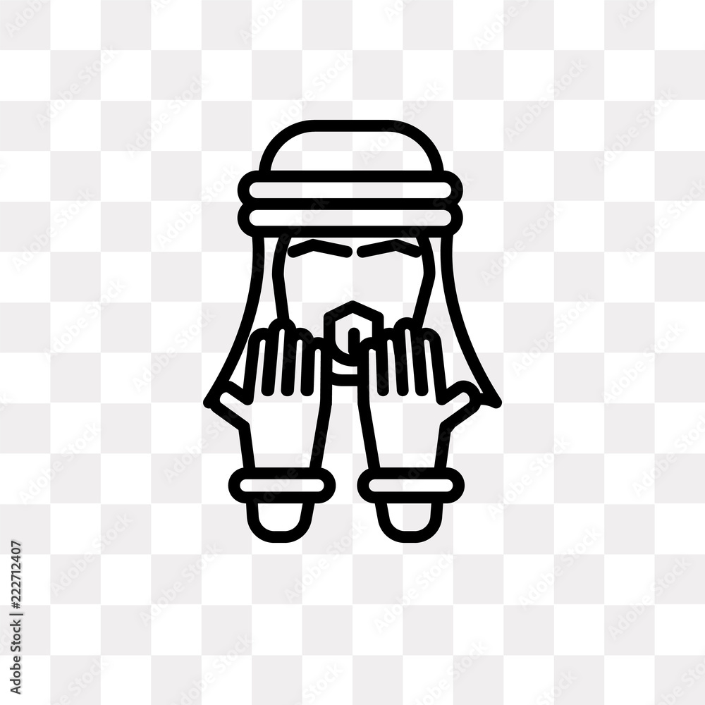prayer icon on transparent background. Modern icons vector illustration ...