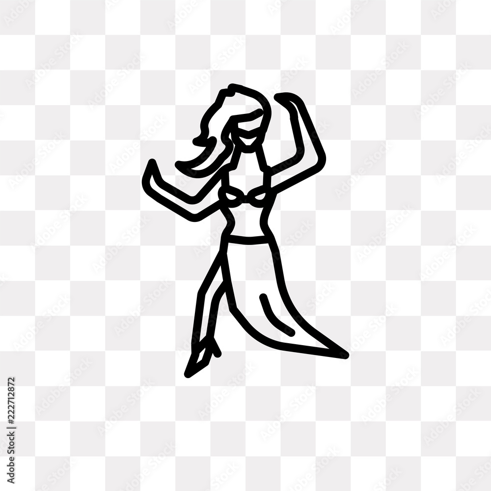 belly dance icon on transparent background. Modern icons vector ...