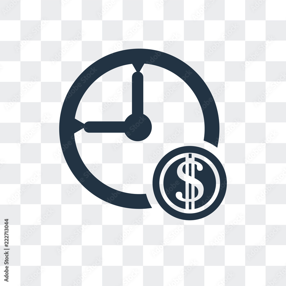 time is money icon isolated on transparent background. Modern and ...