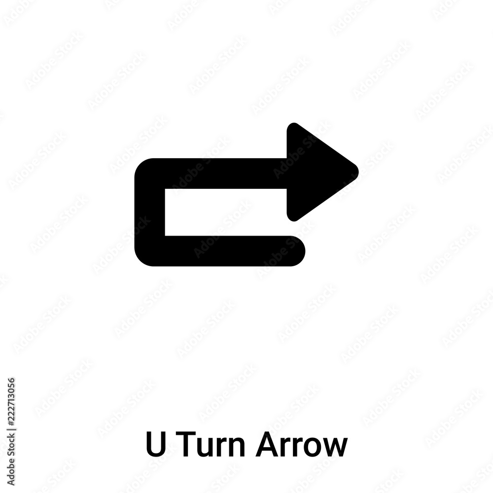 U Turn Arrow icon vector isolated on white background, logo concept of ...