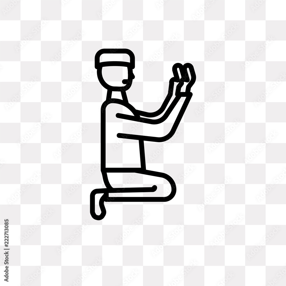 islamic prayer icon on transparent background. Modern icons vector ...