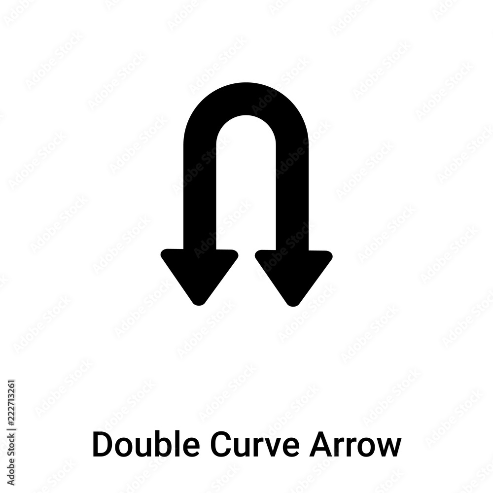Double Curve Arrow icon vector isolated on white background, logo ...