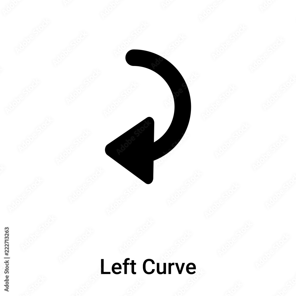 Left Curve icon vector isolated on white background, logo concept of ...