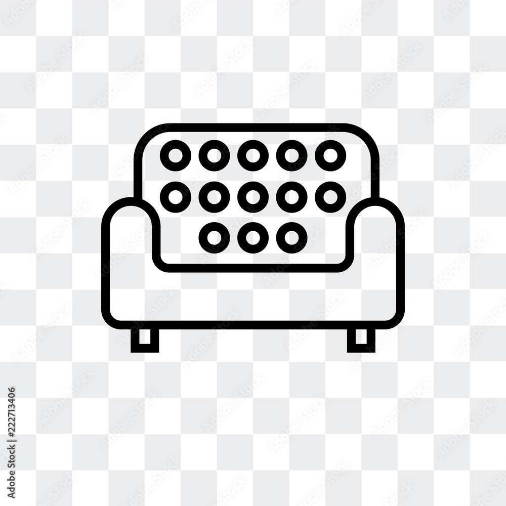 couch icon isolated on transparent background. Modern and editable ...