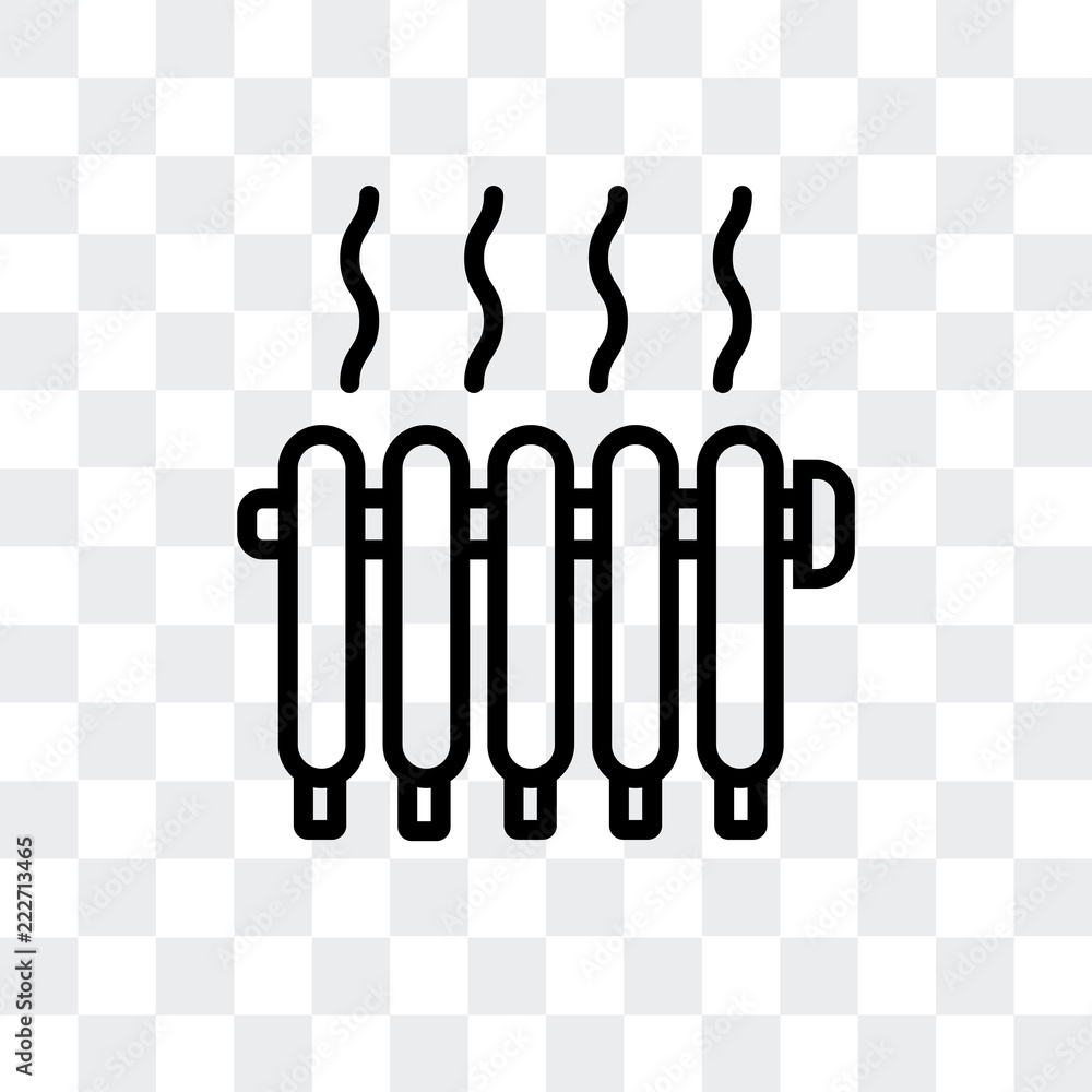 radiator icon isolated on transparent background. Modern and editable ...