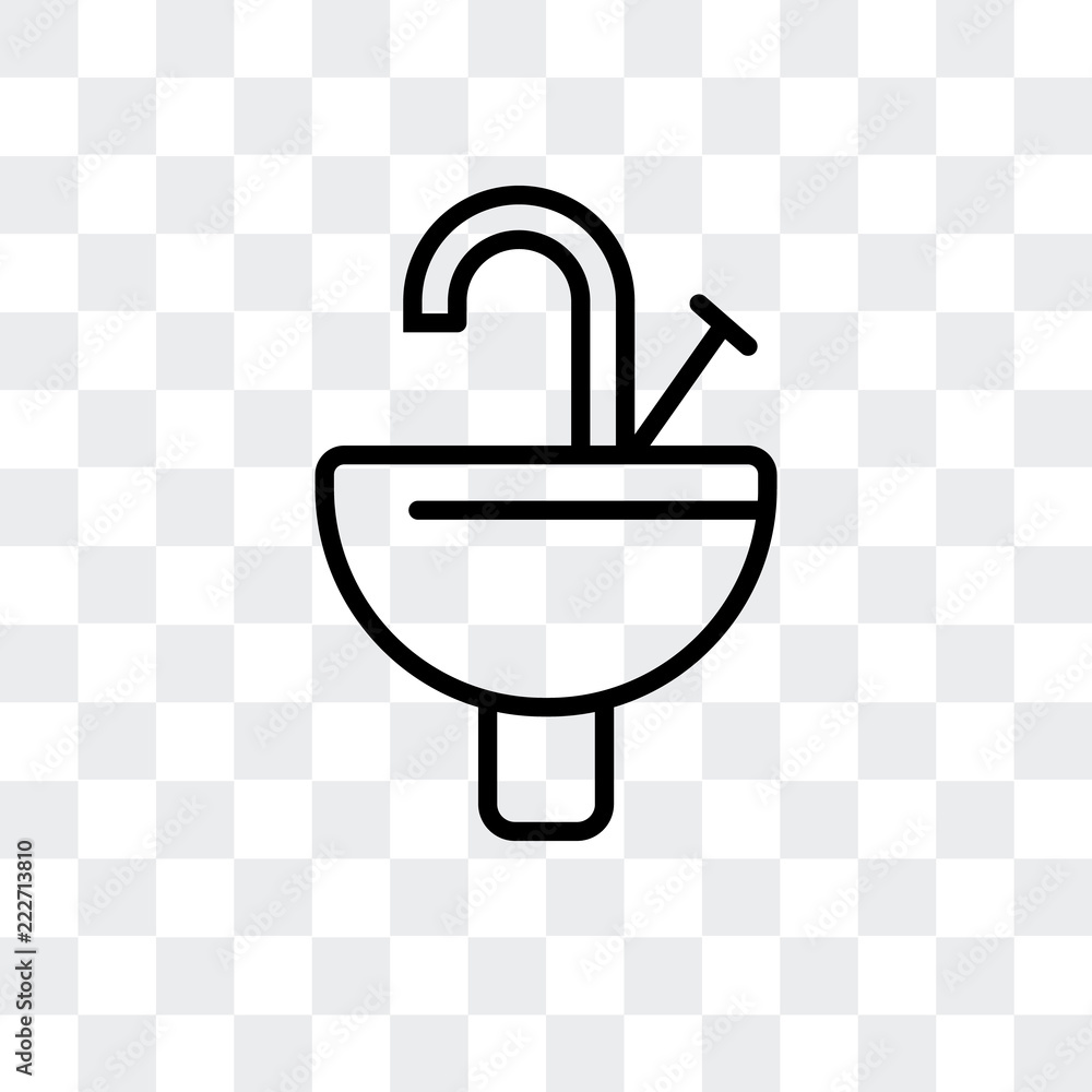 sink icon isolated on transparent background. Modern and editable sink ...