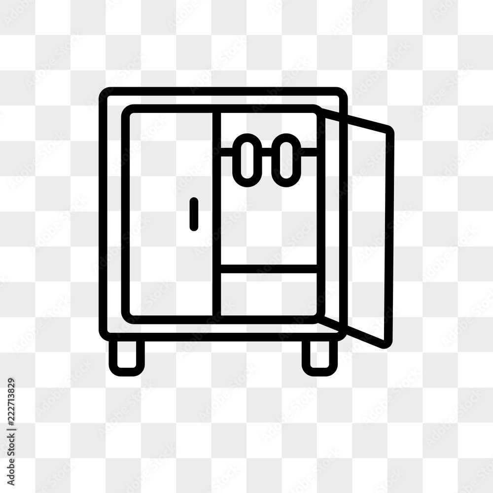 wardrobe icon isolated on transparent background. Modern and editable ...