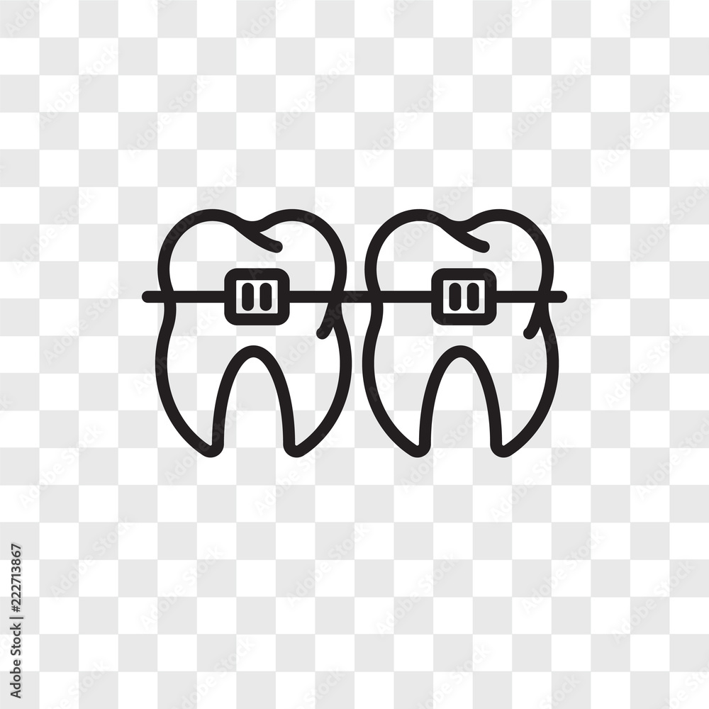 braces icons isolated on transparent background. Modern and editable ...