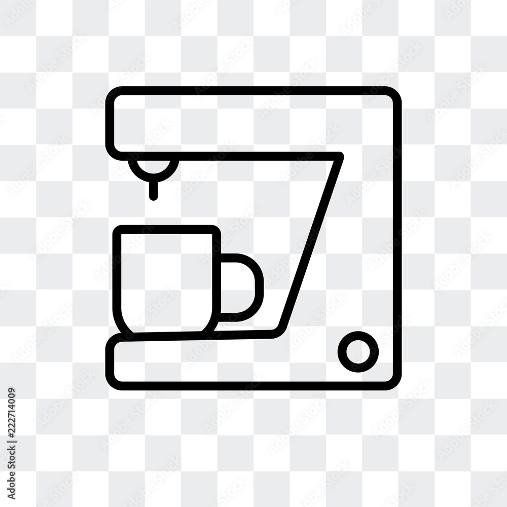 coffee machine icon isolated on transparent background. Modern and ...