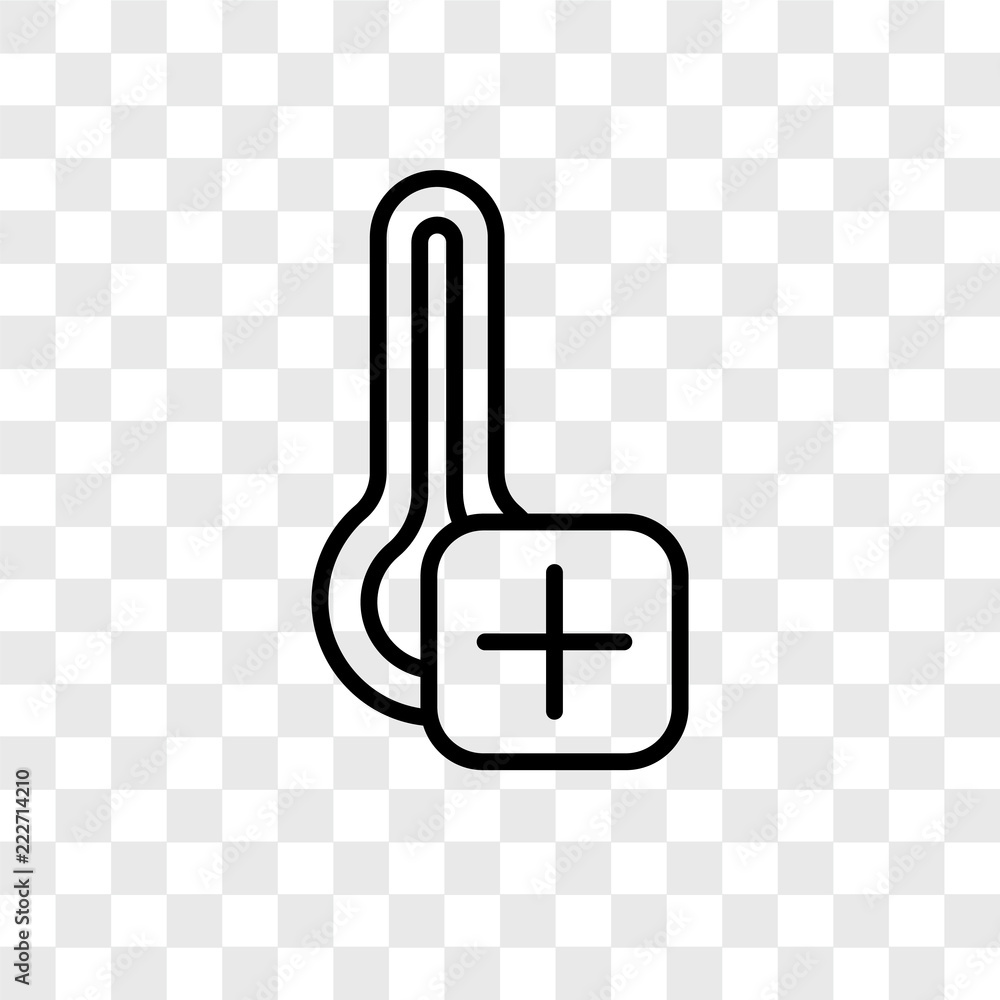 thermometer icons isolated on transparent background. Modern and ...