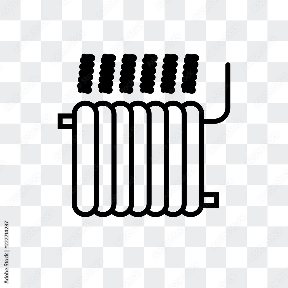 radiator icon isolated on transparent background. Modern and editable ...