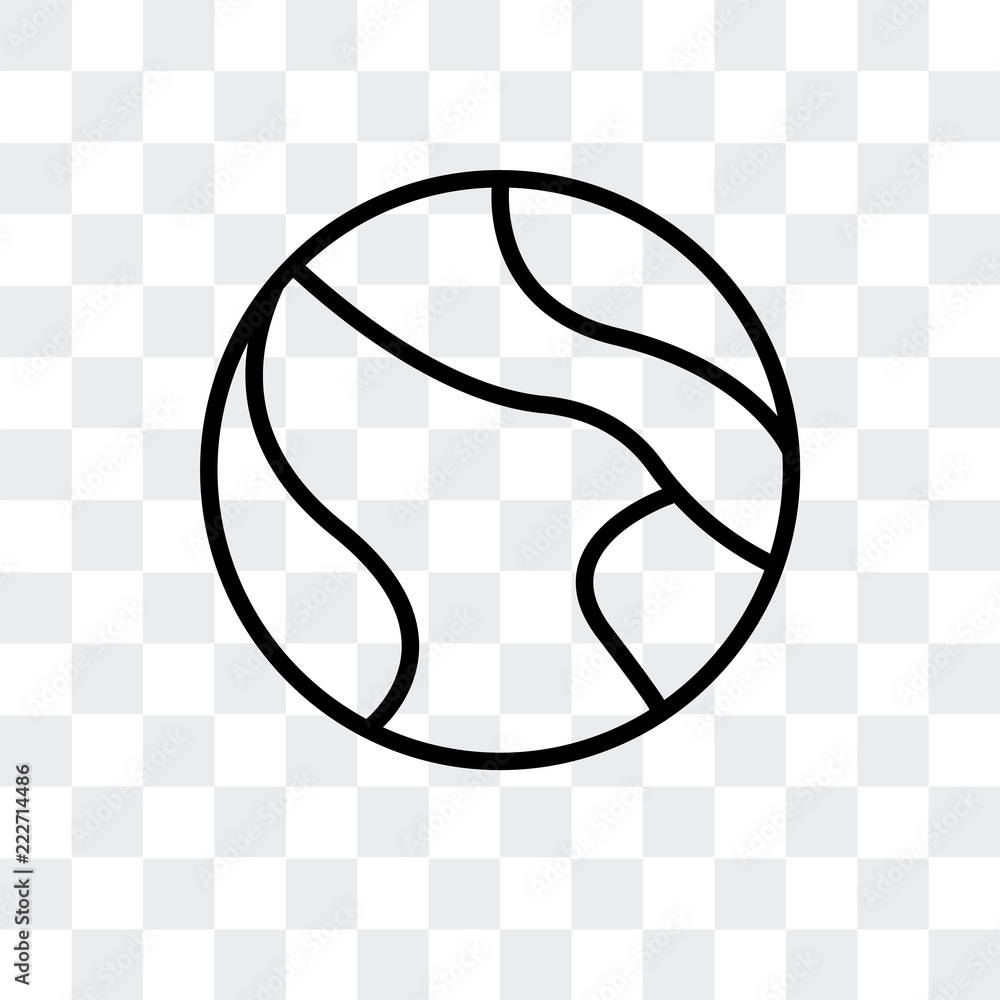 planet earth icon isolated on transparent background. Modern and ...