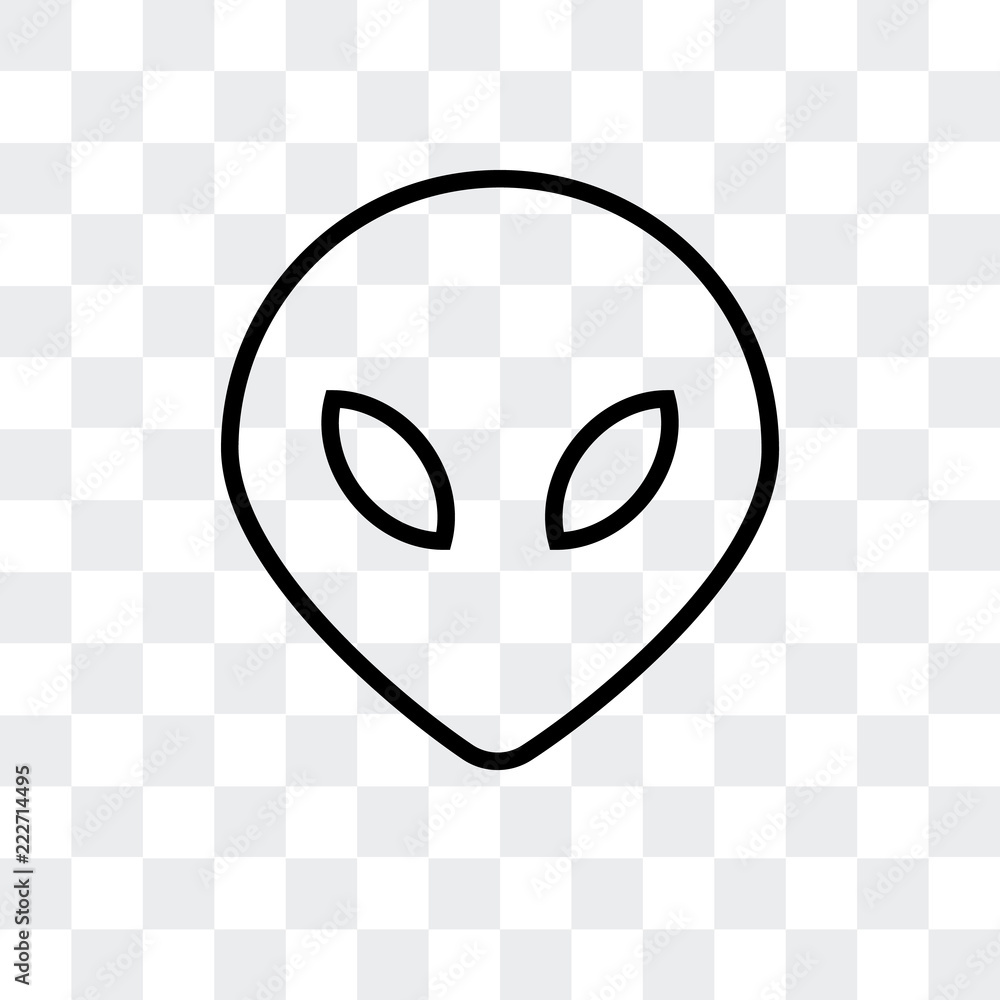 alien icon isolated on transparent background. Modern and editable ...