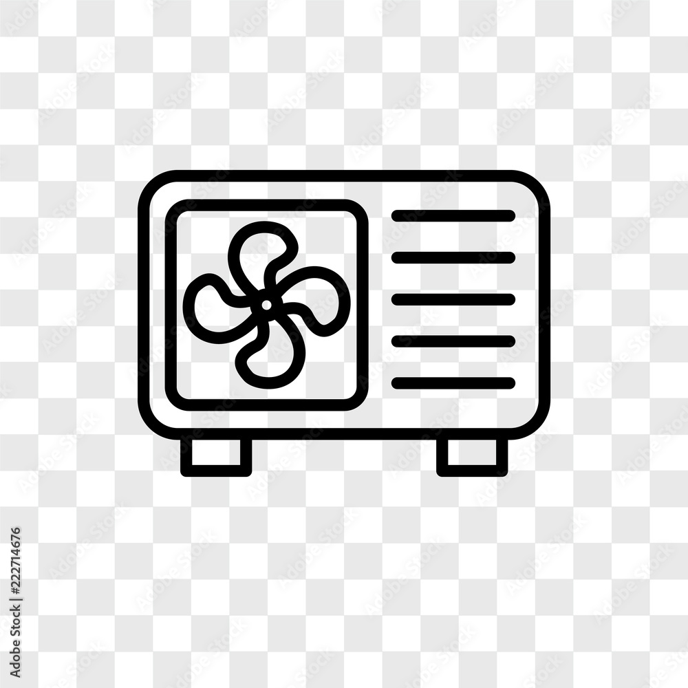 air conditioner icons isolated on transparent background. Modern and ...
