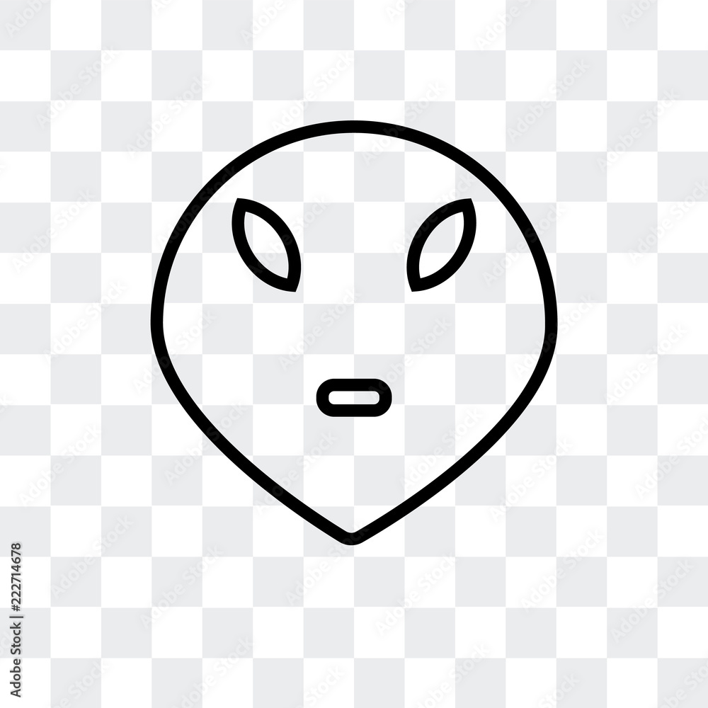 alien icon isolated on transparent background. Modern and editable ...