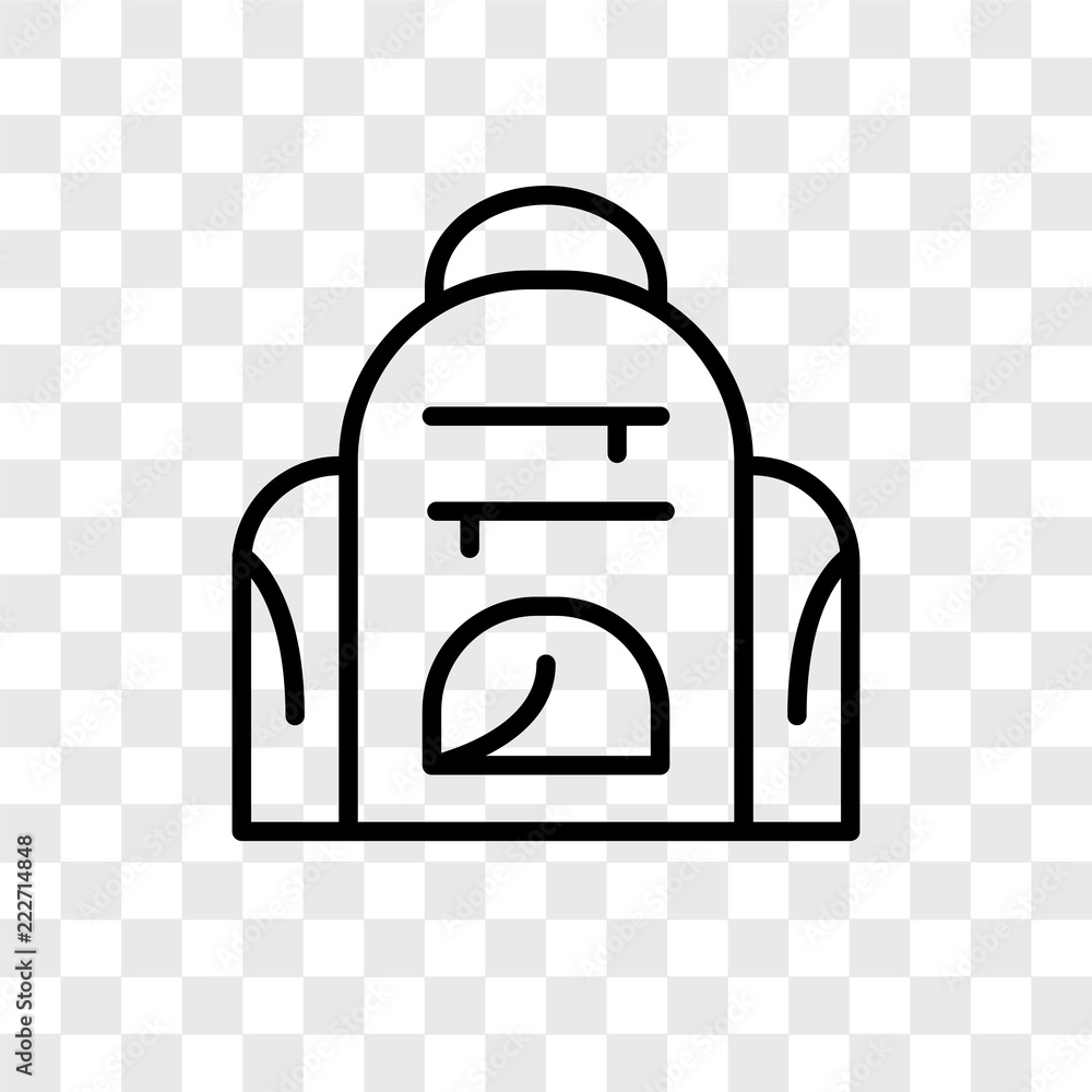 backpack icons isolated on transparent background. Modern and editable ...