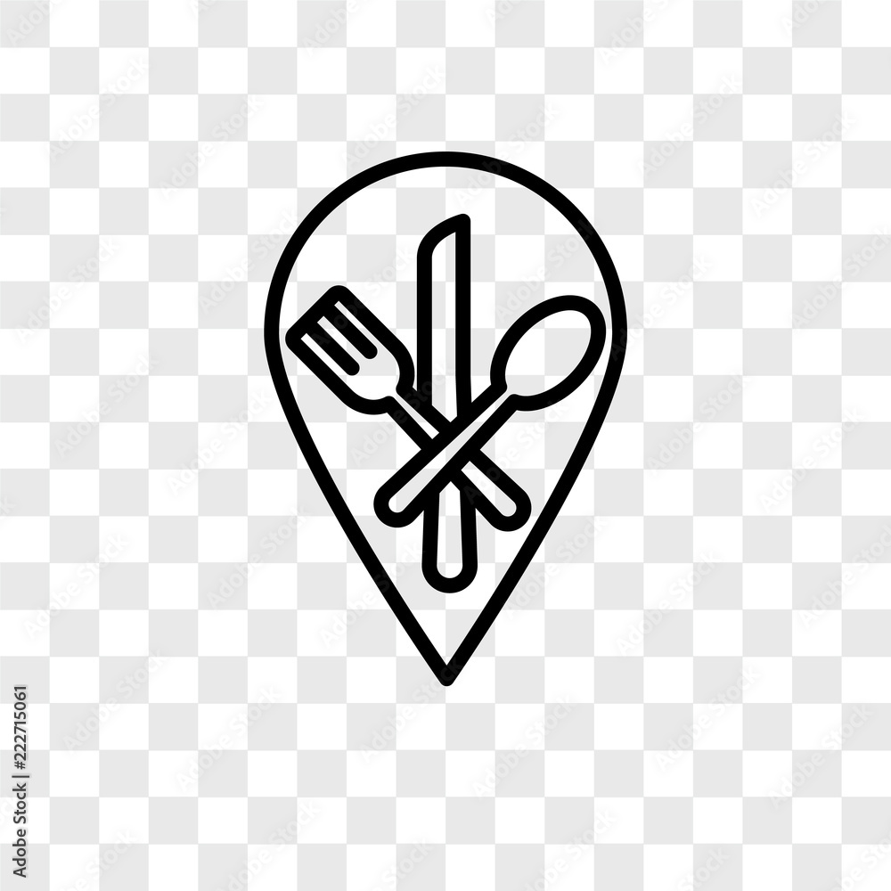 restaurant icons isolated on transparent background. Modern and ...