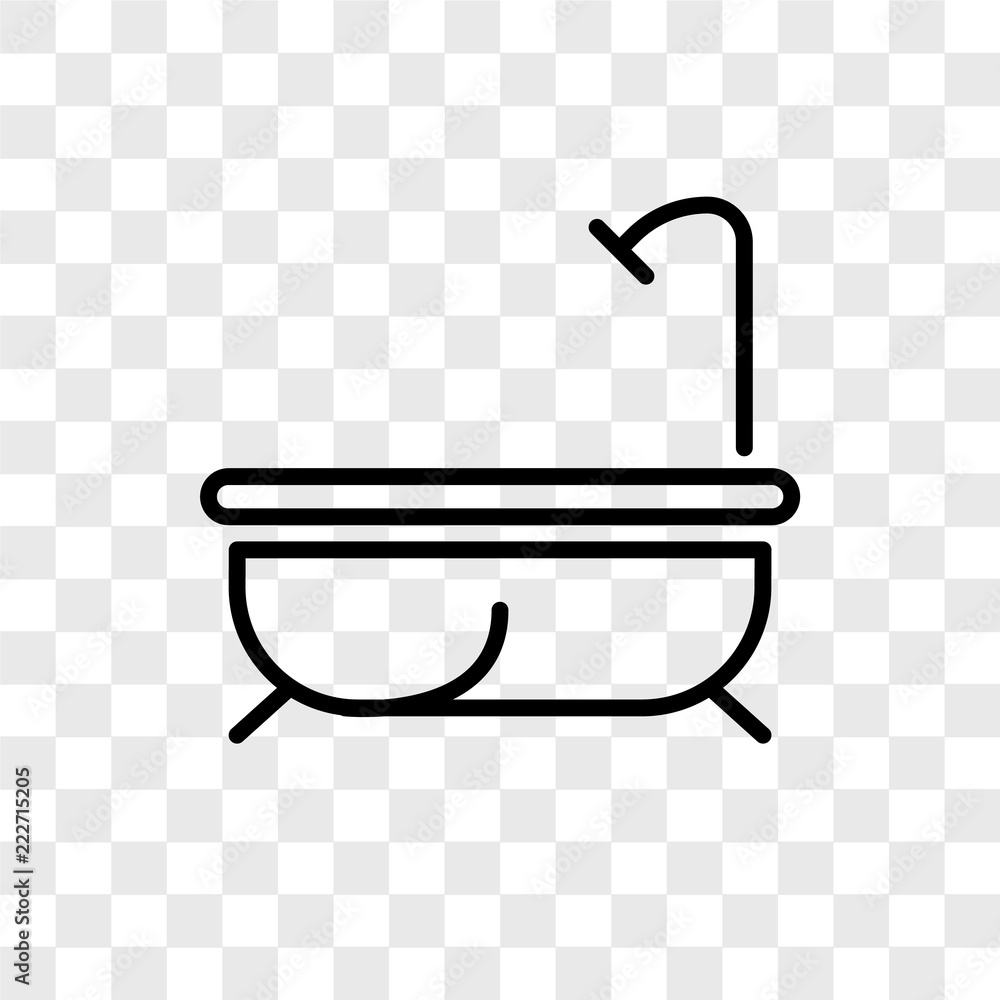 bath icons isolated on transparent background. Modern and editable bath ...
