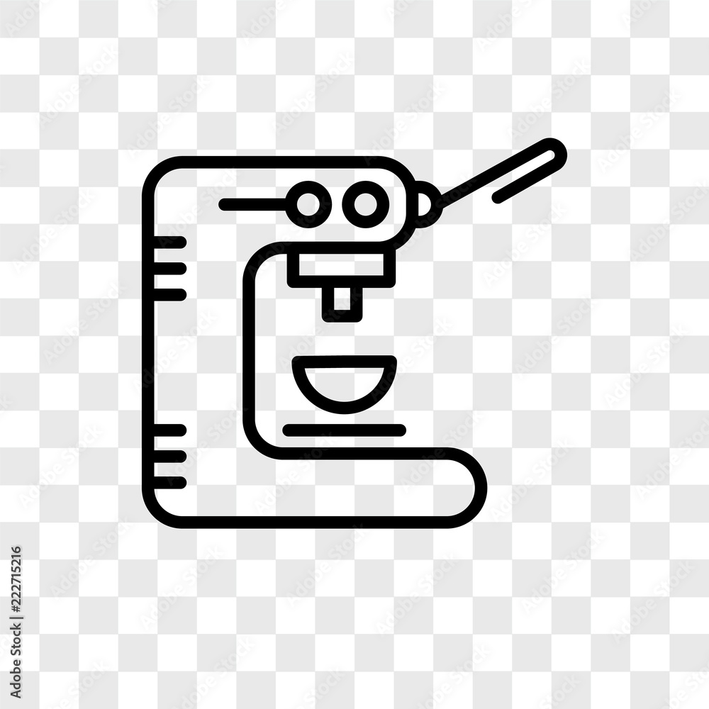 coffee machine icons isolated on transparent background. Modern and ...