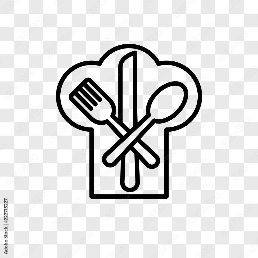 restaurant icons isolated on transparent background. Modern and ...