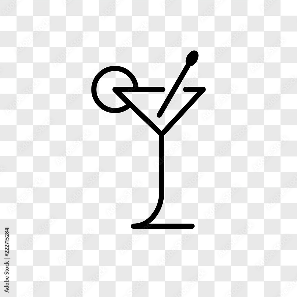 cocktail icons isolated on transparent background. Modern and editable ...