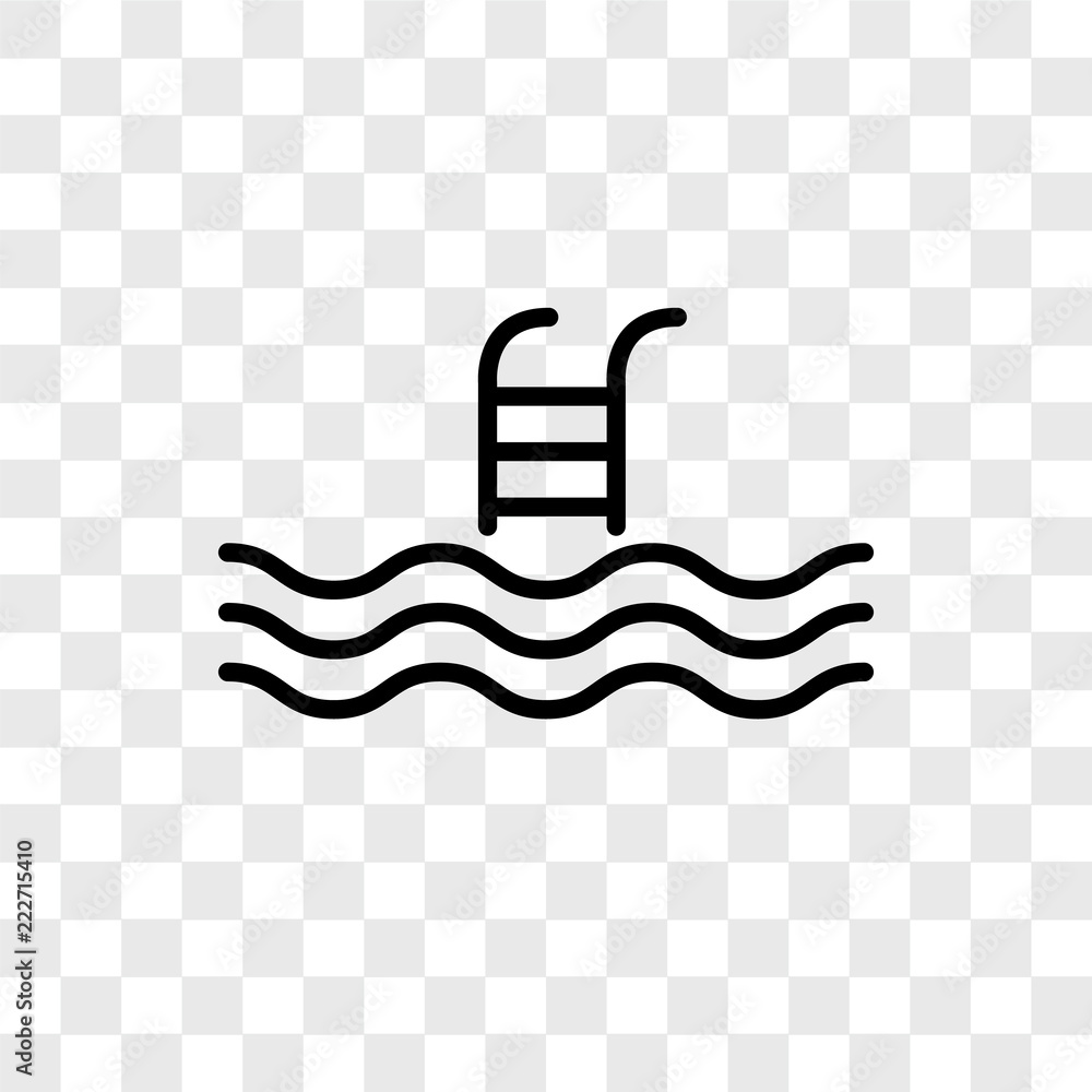 swimming pool icons isolated on transparent background. Modern and ...