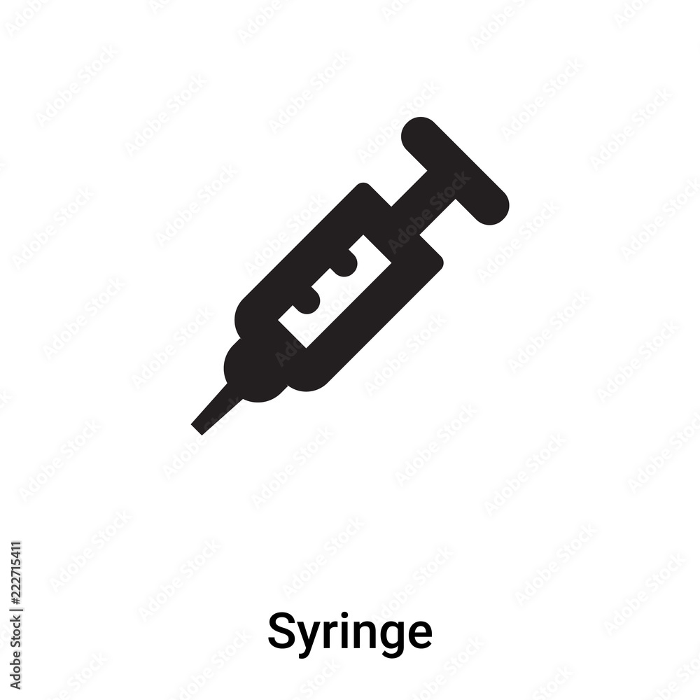 Syringe icon vector isolated on white background, logo concept of ...
