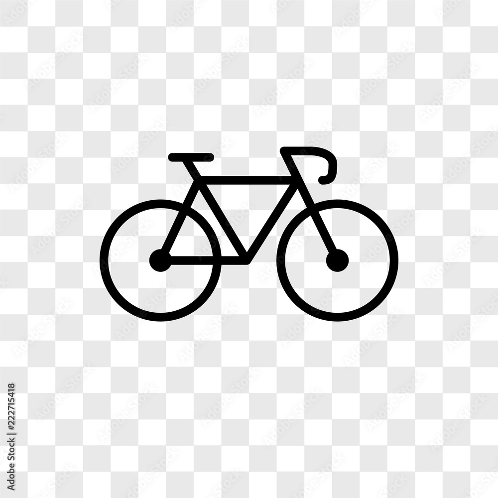 bicycle icons isolated on transparent background. Modern and editable ...