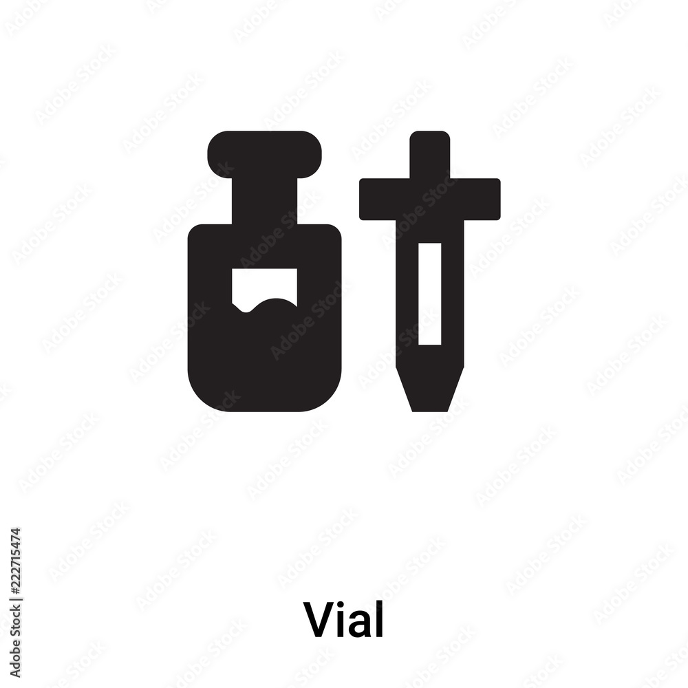 Vial icon vector isolated on white background, logo concept of Vial ...