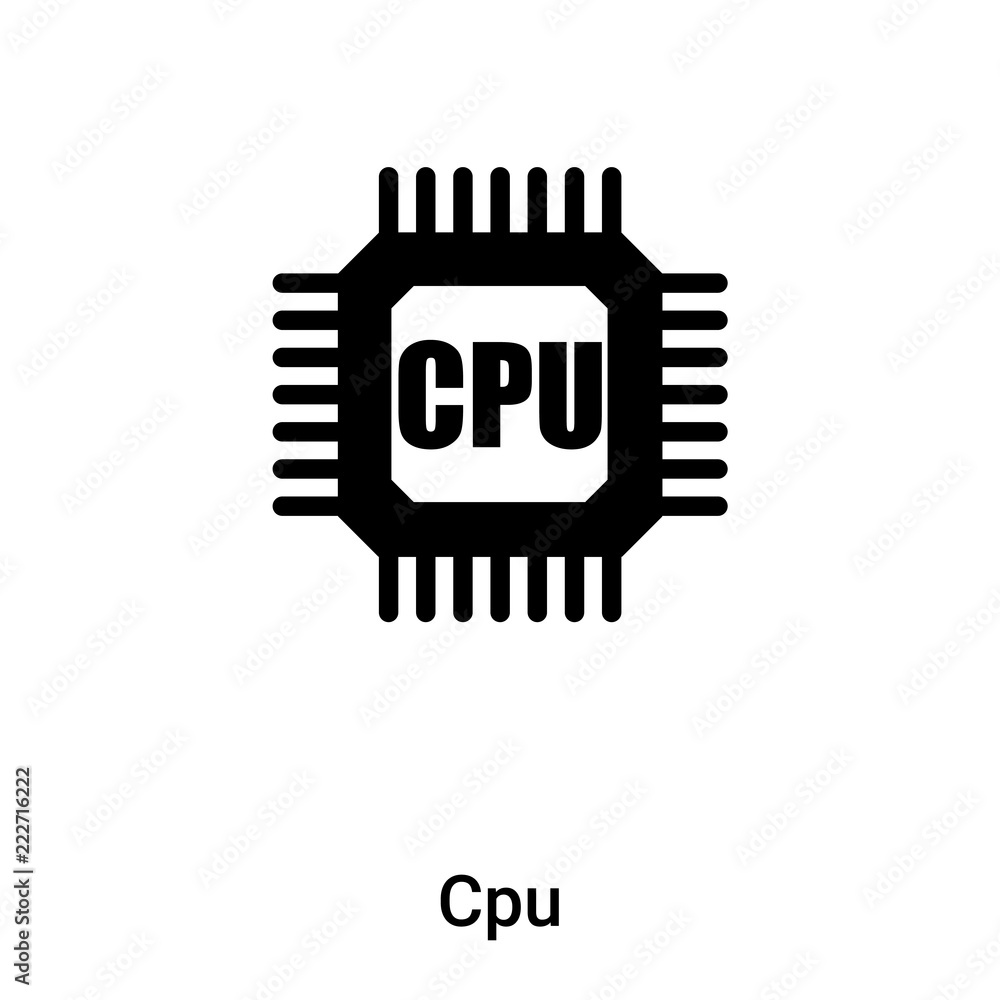 Cpu icon vector isolated on white background, logo concept of Cpu sign ...