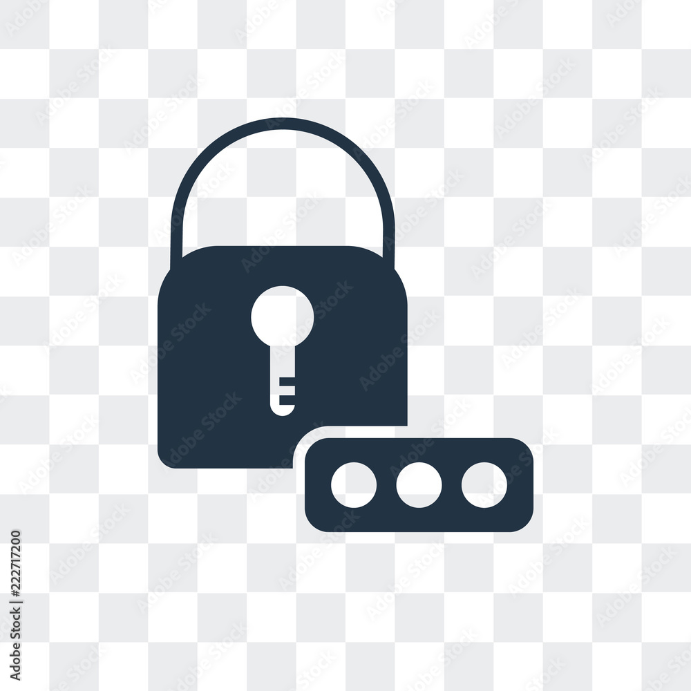 password icon isolated on transparent background. Modern and editable ...
