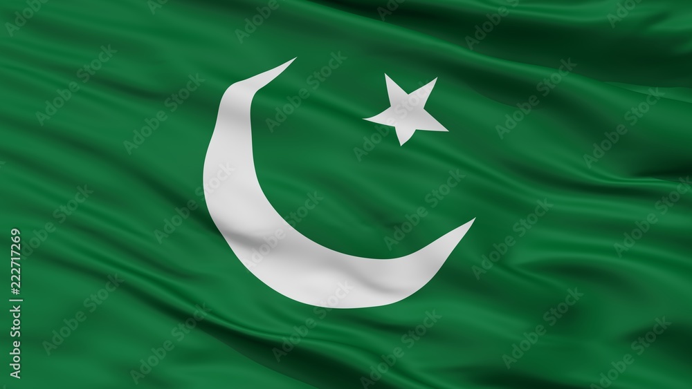 Pakistan Muslim League Flag, Closeup View, 3D Rendering Stock ...
