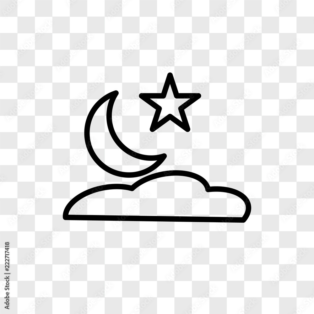 night icons isolated on transparent background. Modern and editable ...