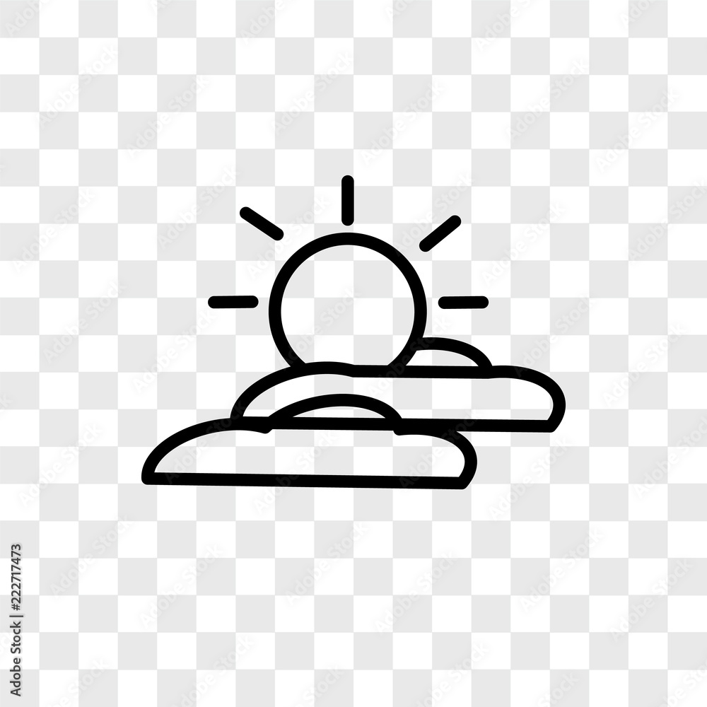 sunrise icons isolated on transparent background. Modern and editable ...