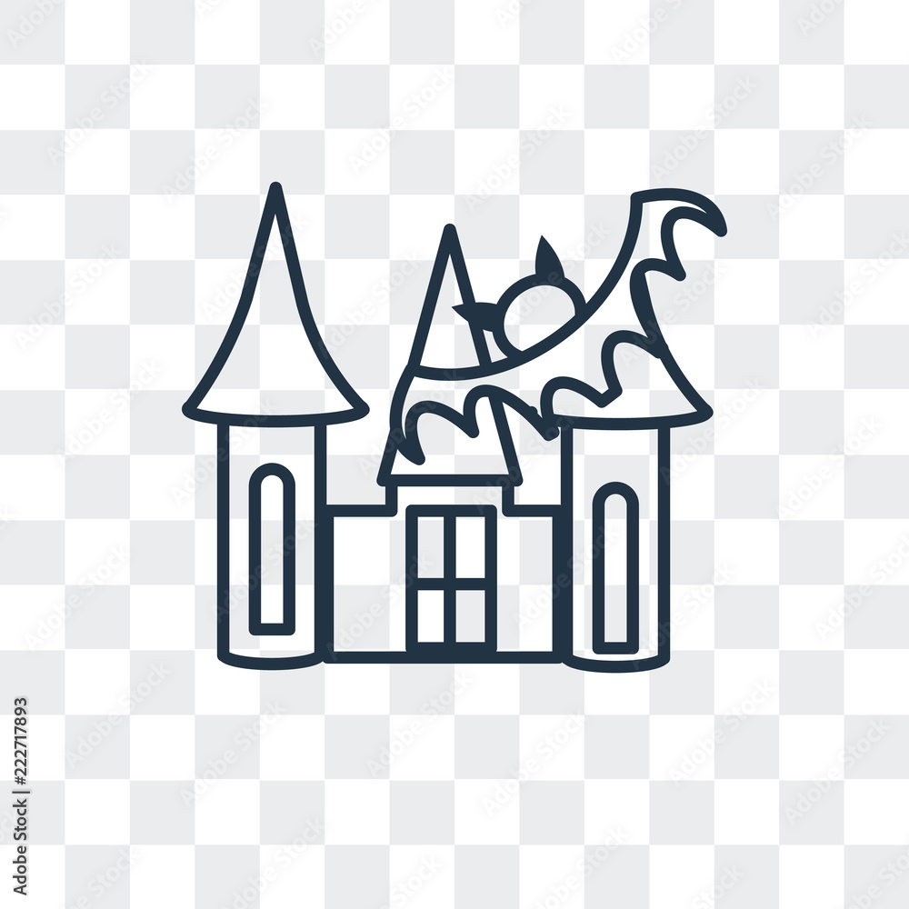 haunted house icon isolated on transparent background. Modern and ...