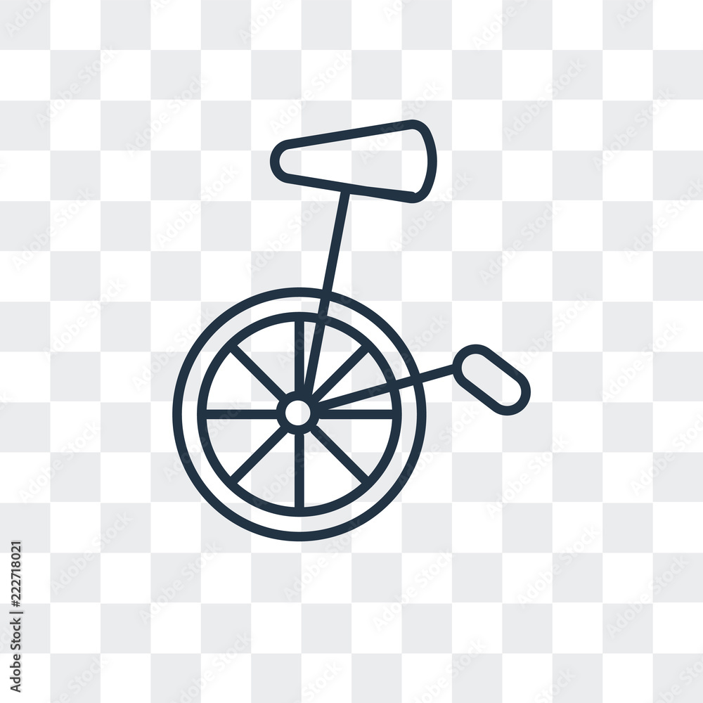 unicycle icon isolated on transparent background. Modern and editable unicycle icon. Simple ...