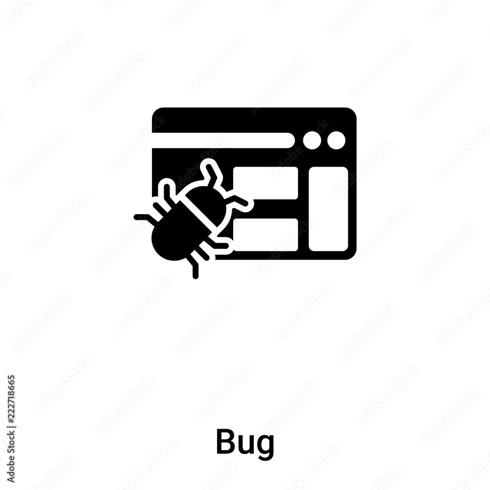 Bug icon vector isolated on white background, logo concept of Bug sign ...