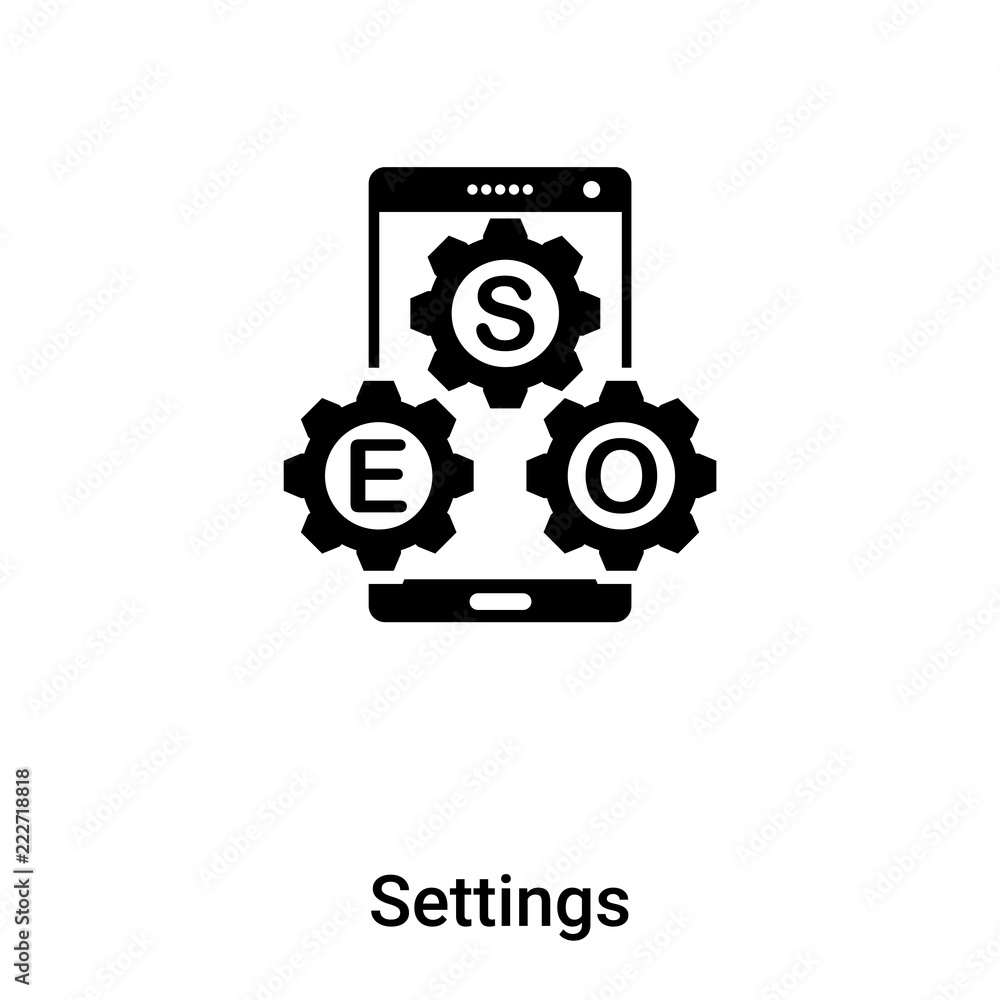 Settings icon vector isolated on white background, logo concept of ...