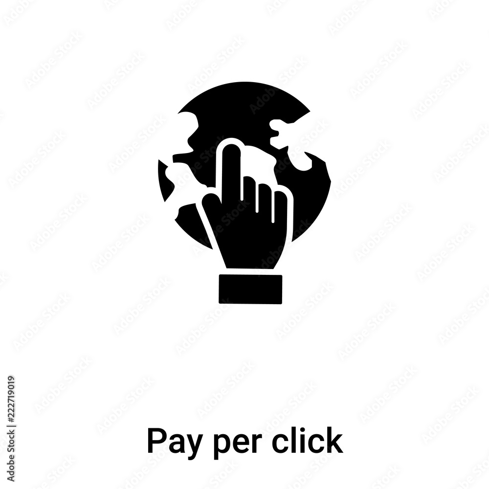 Pay per click icon vector isolated on white background, logo concept of ...