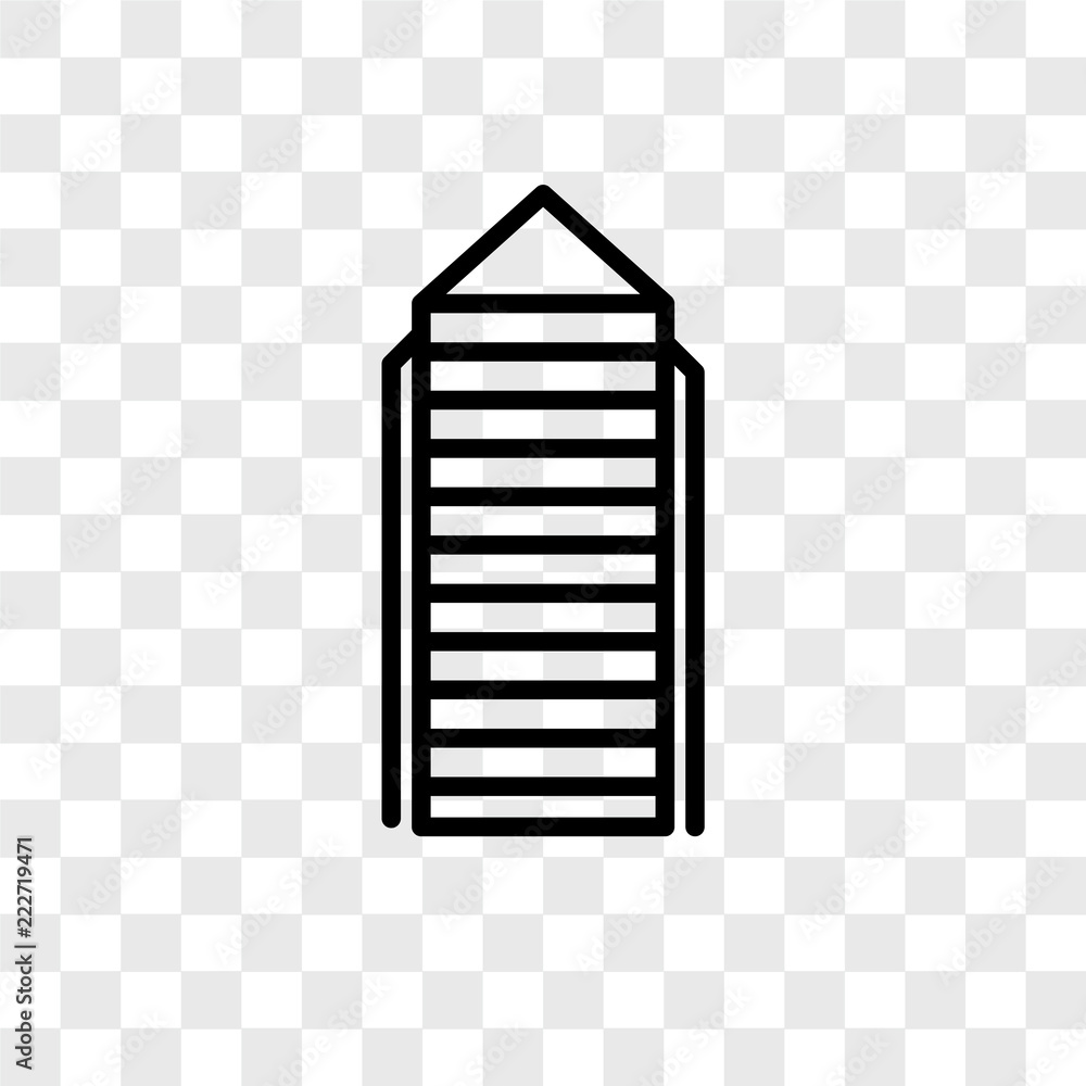 skyscraper icons isolated on transparent background. Modern and ...