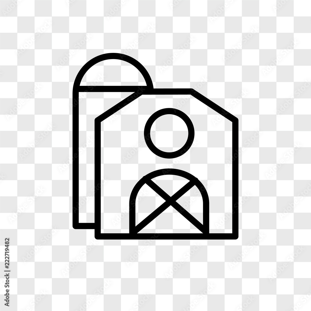 barn icons isolated on transparent background. Modern and editable barn ...