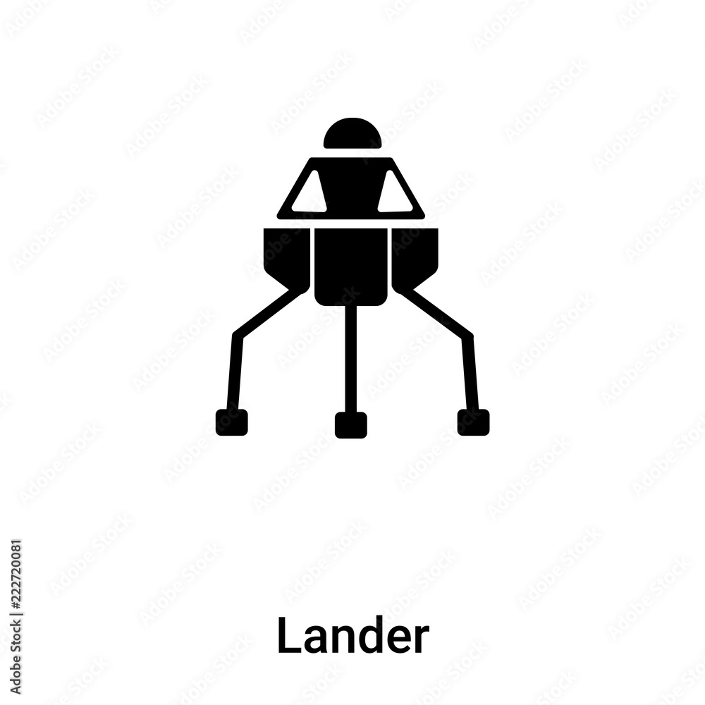 Lander icon vector isolated on white background, logo concept of Lander ...