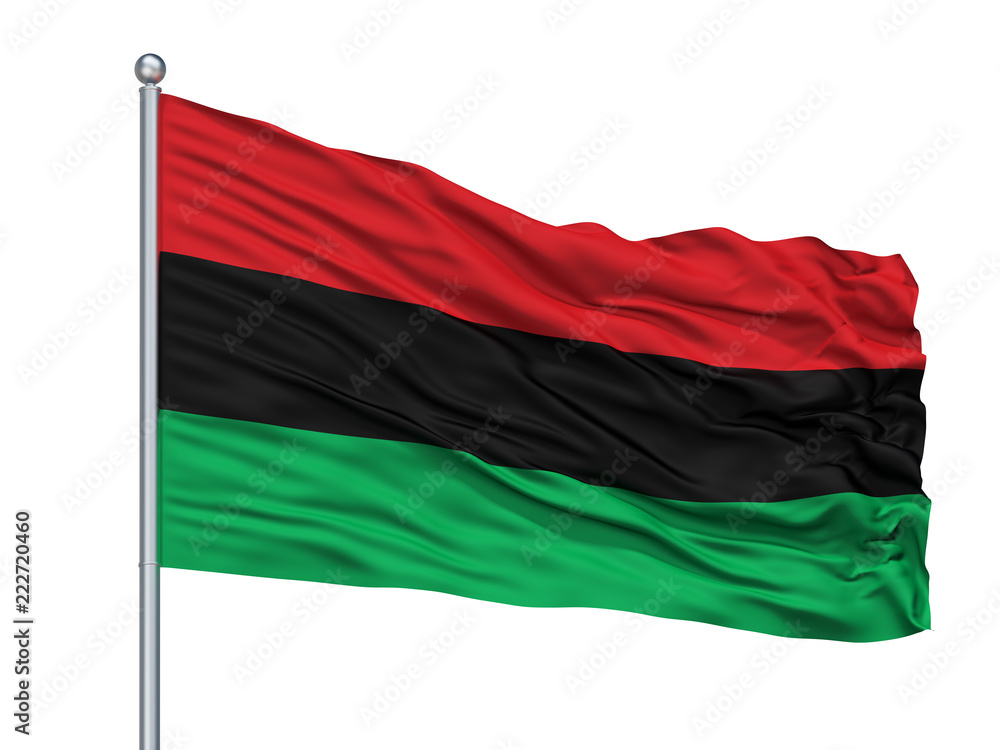 Panafrican Unia Afro American Black Liberation Flag On Flagpole ...