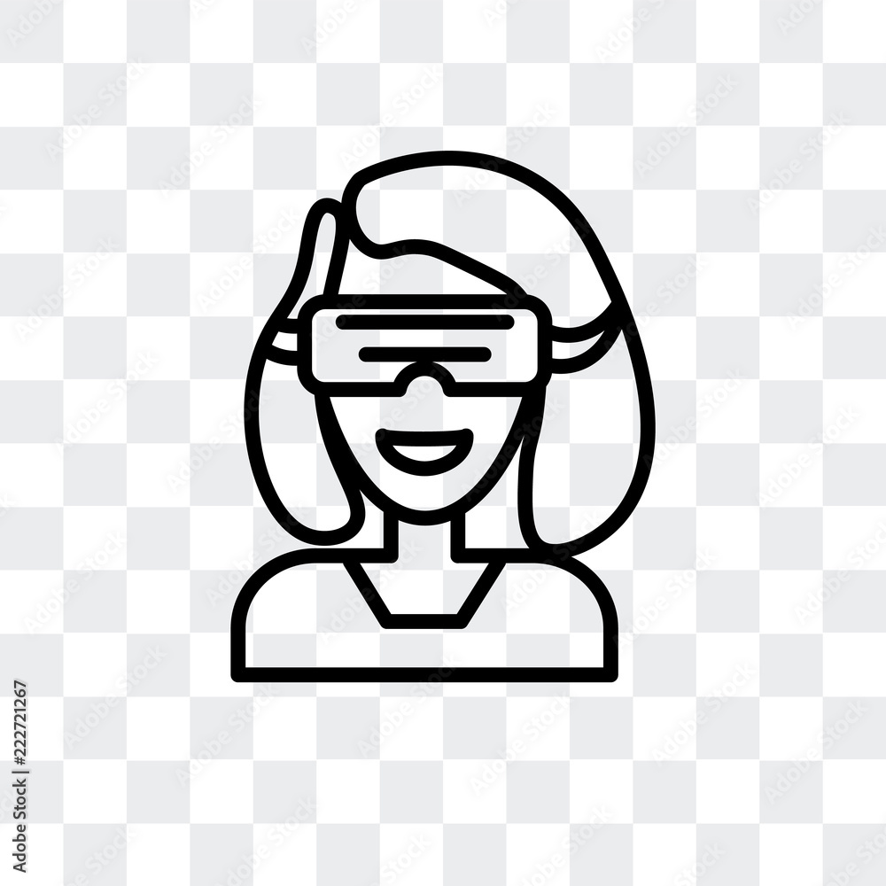 virtual reality icon isolated on transparent background. Modern and ...