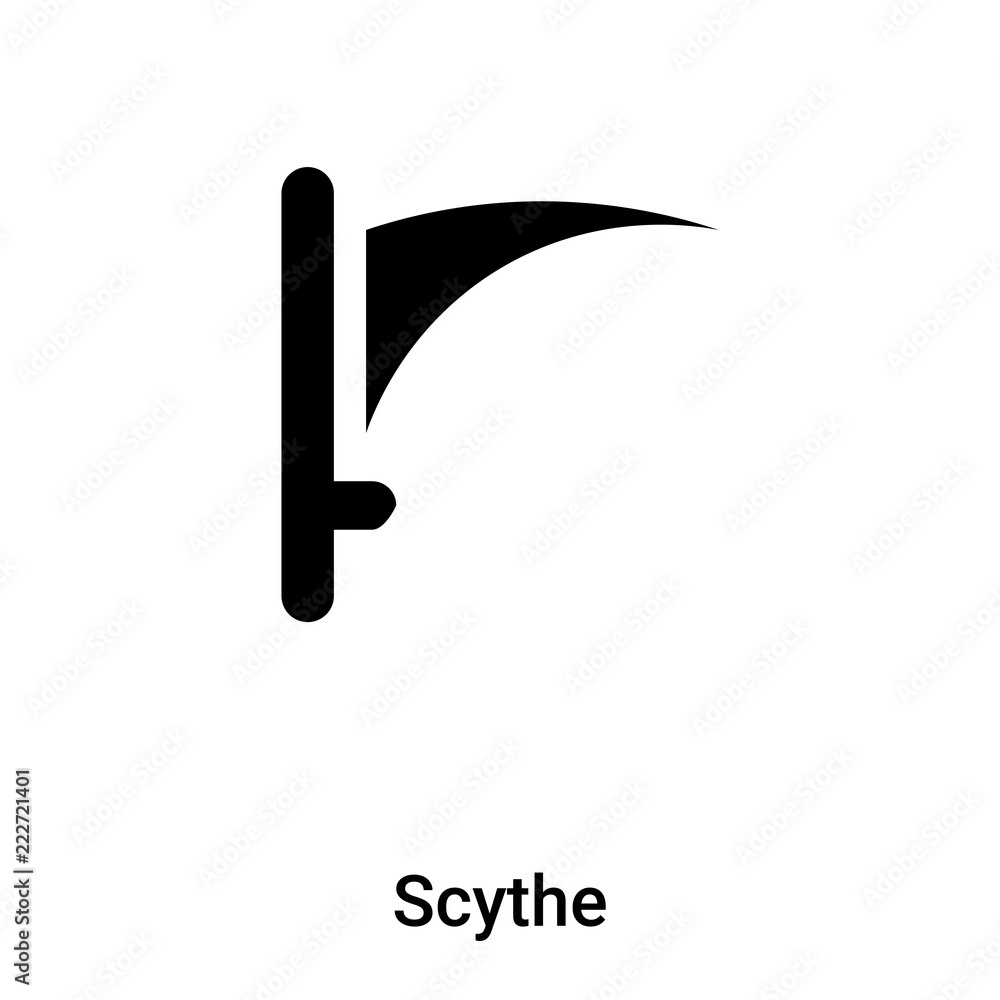 Scythe icon vector isolated on white background, logo concept of Scythe ...